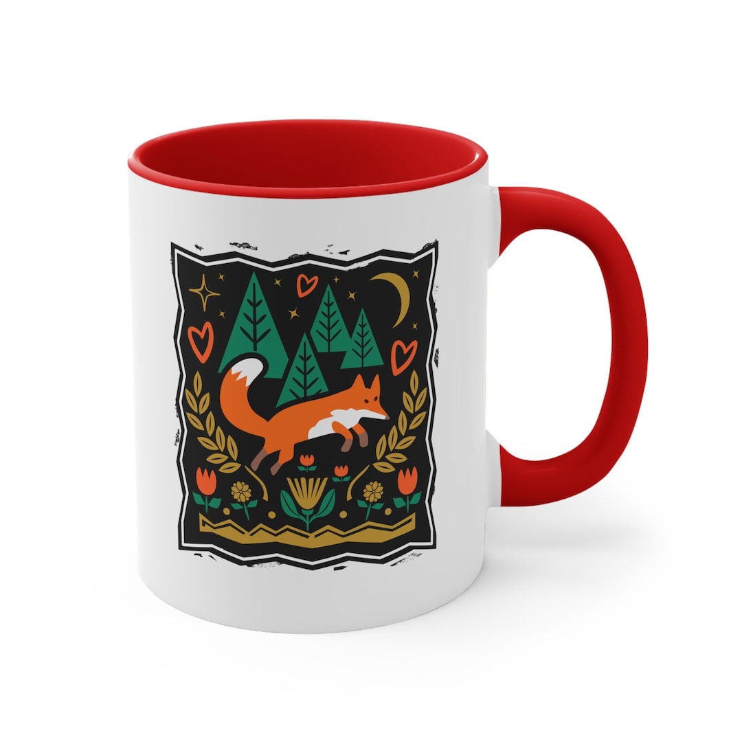 Fox Coffee Mug, Wildlife Mug, Cute Fox Gift, Red Fox Mug, Scandinavian ...