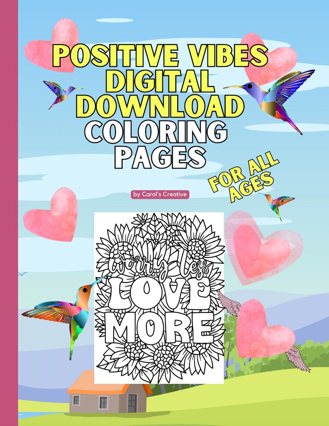 Positive Vibes Coloring Pages for Digital Download - Etsy