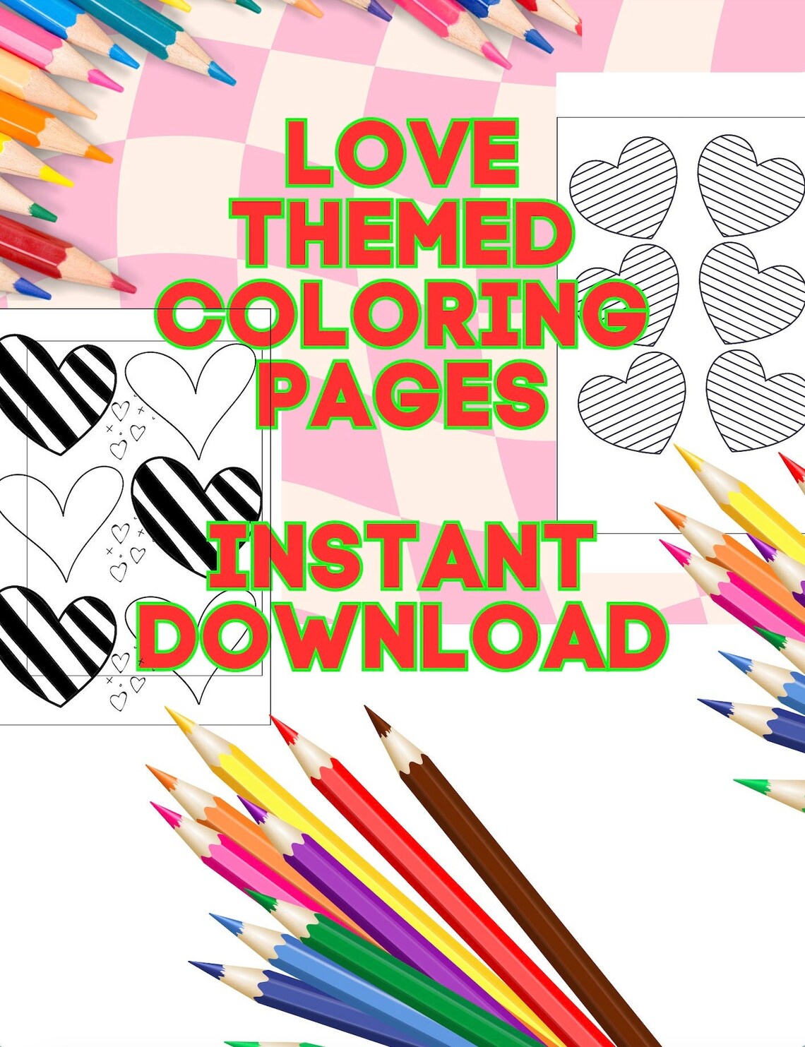Love-themed Coloring Pages Instant Download - Etsy