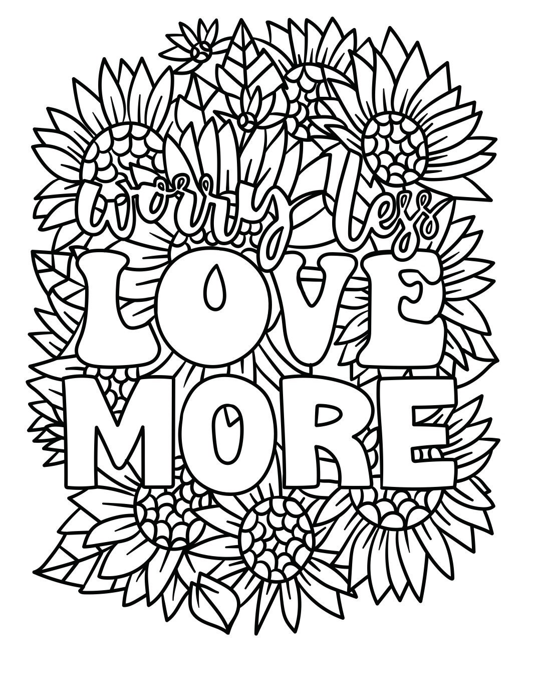 Positive Vibes Coloring Pages for Digital Download - Etsy