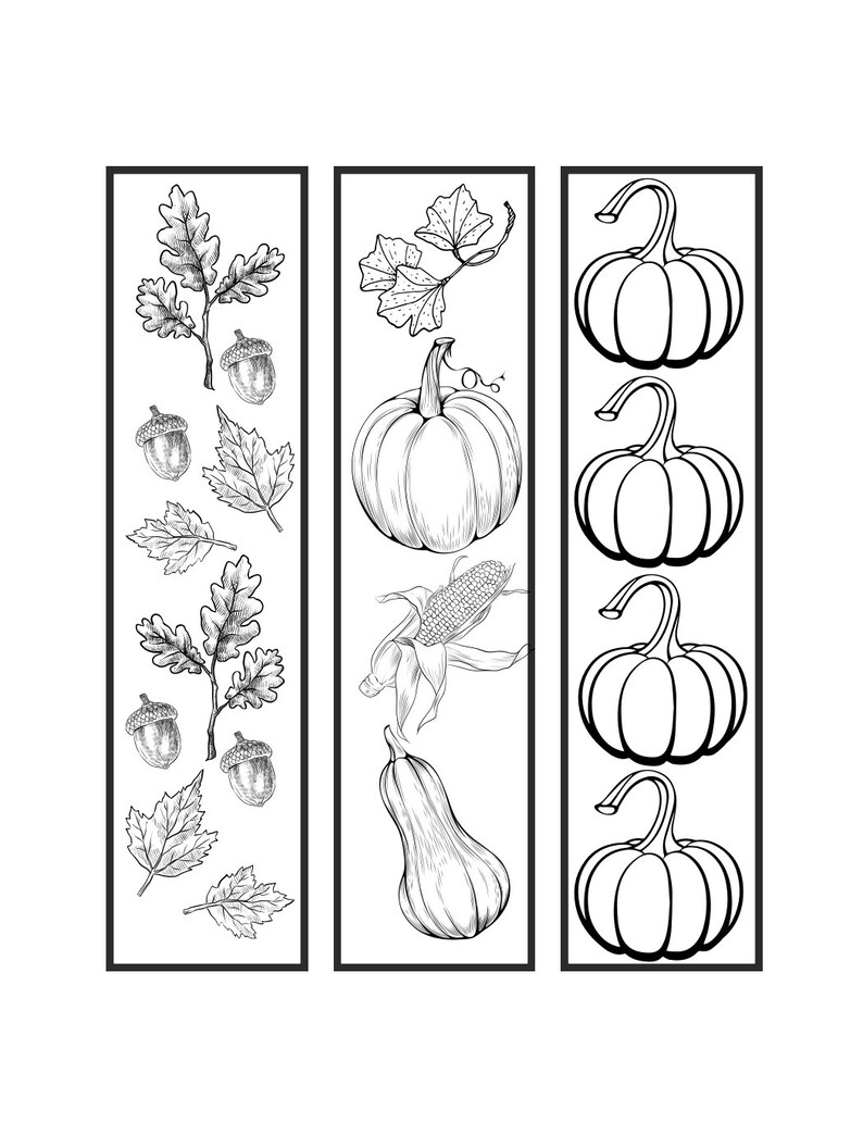 Fall Coloring Bookmarks Instant Download Celebrate Autumn Moms, Dads ...