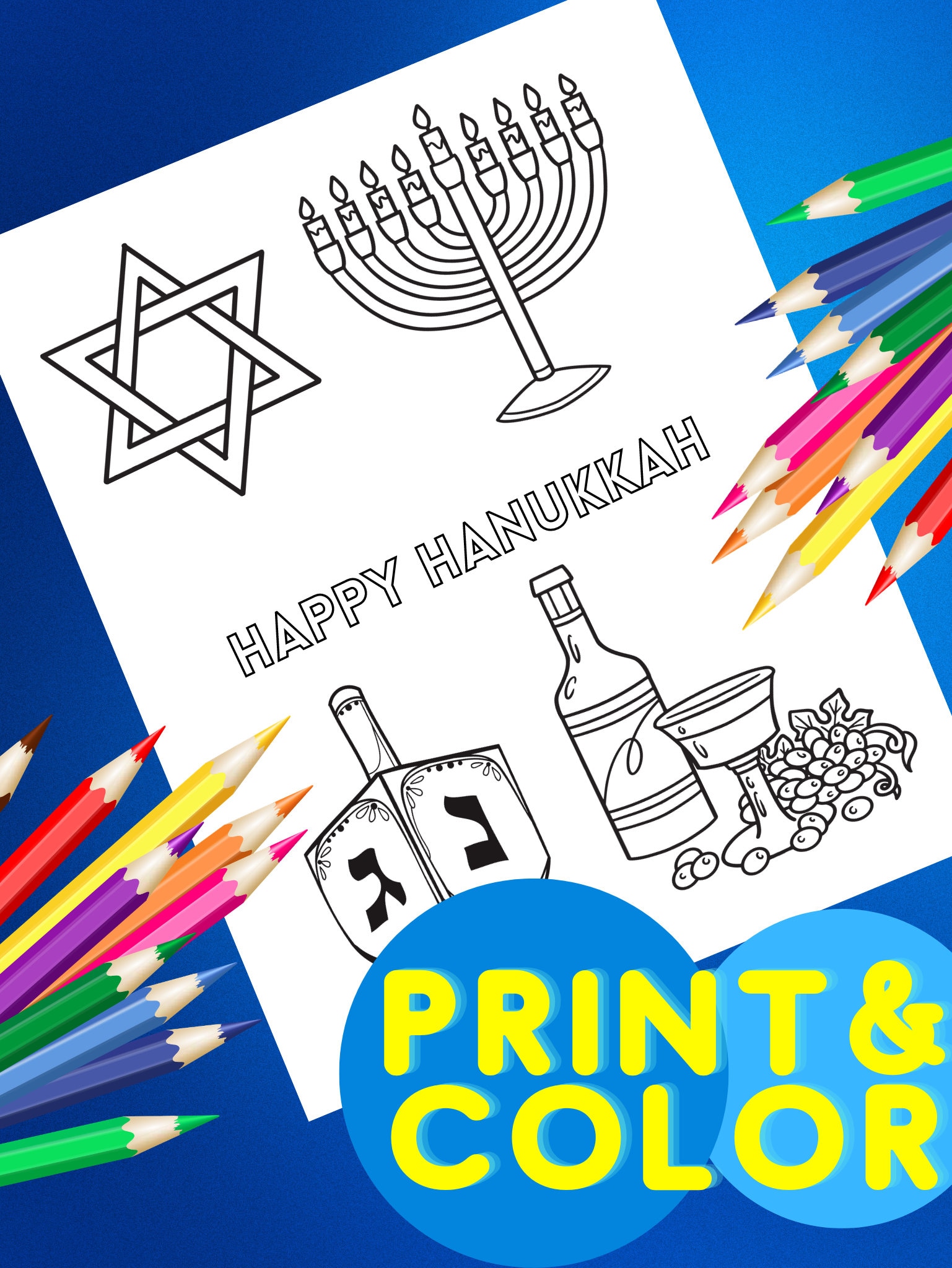 Hanukkah Coloring Pages Instant Download - Etsy