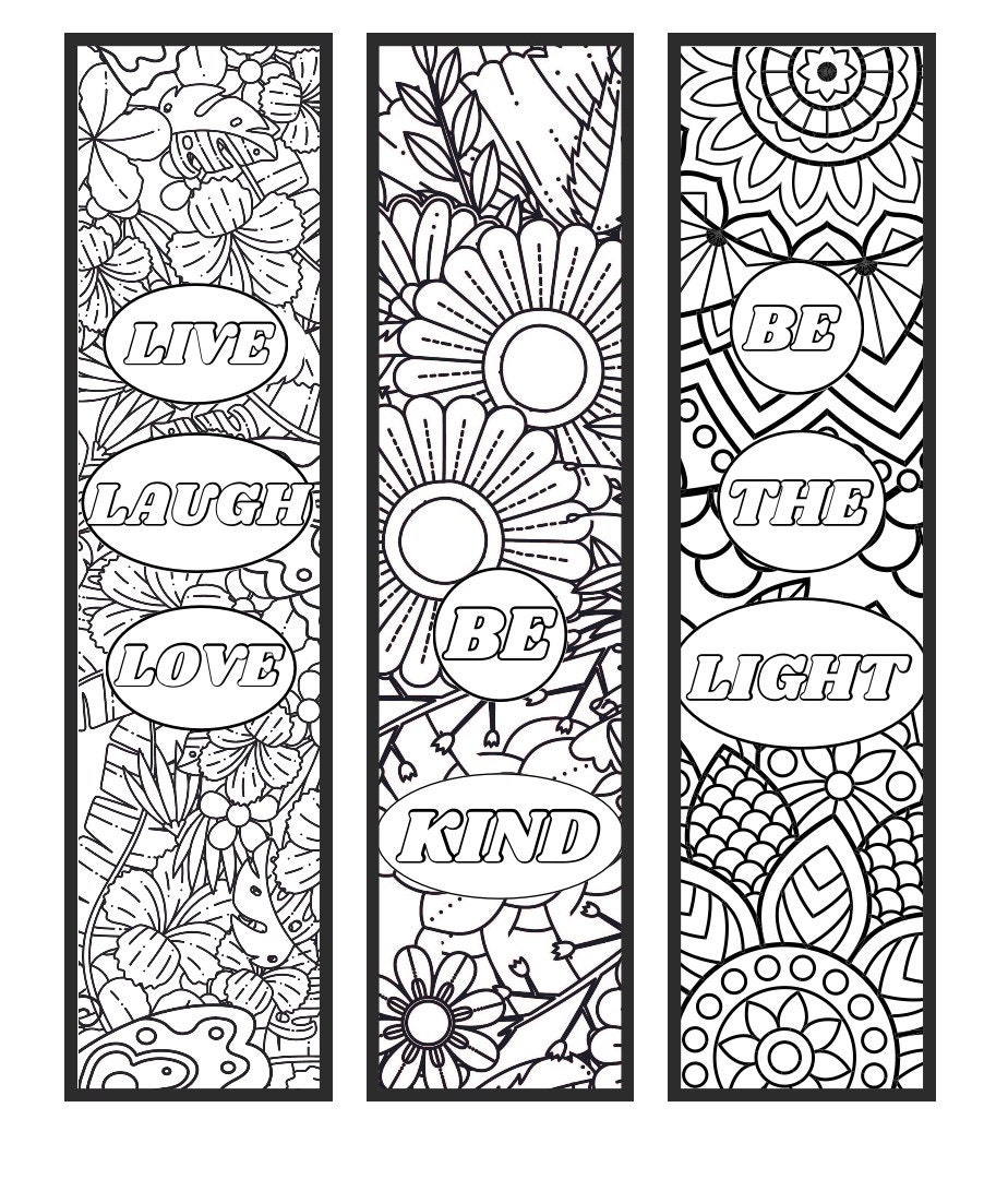 Coloring Bookmarks Variety Pack - Instant Download - Coloring for ...