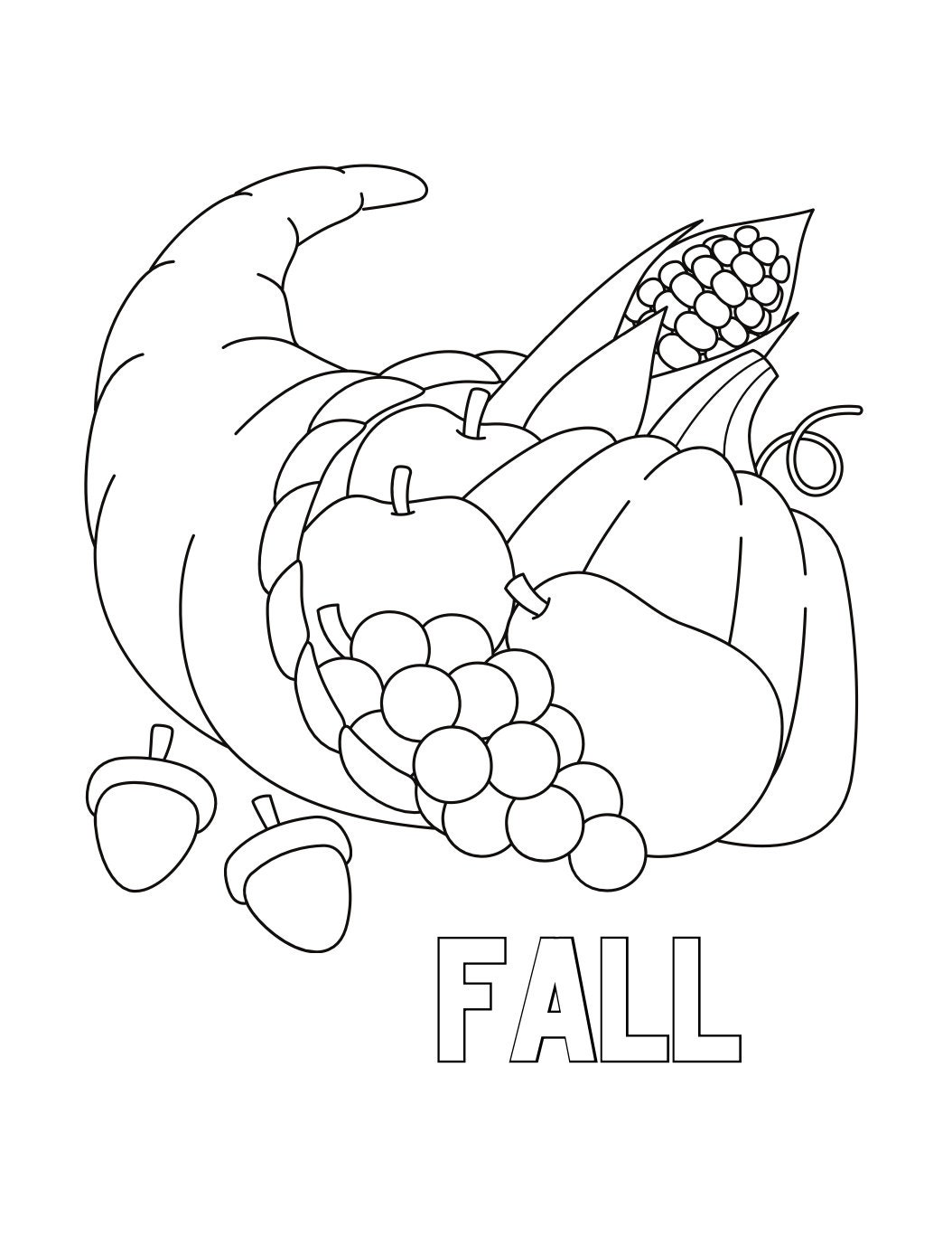 Autumn Coloring Pages Instant Download Ten Fall Themed - Etsy
