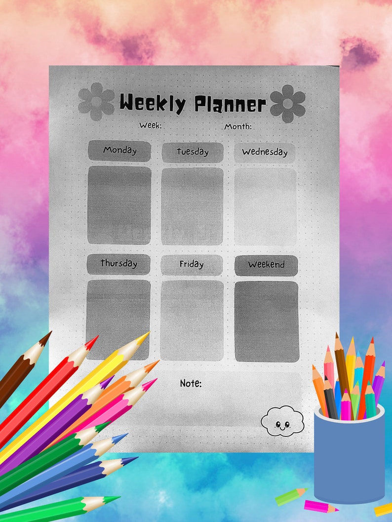 Weekly Planner (customizable) Instant Download - Kids, Parents ...
