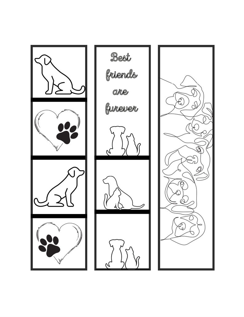I Love DOGS: Coloring Bookmarks • Instant Download • Woof • Parents ...