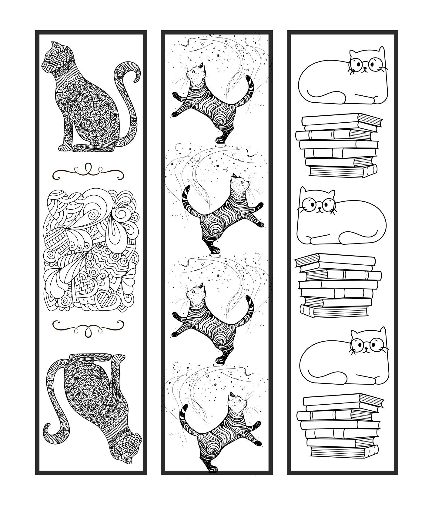 I Love CATS: Coloring Bookmarks • Instant Download • Meow • Cat Lovers ...