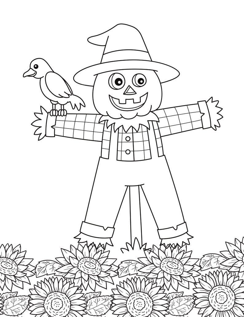 Autumn Coloring Pages Instant Download Ten Fall Themed - Etsy