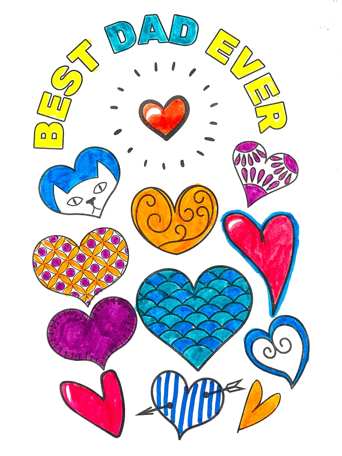 Best Dad Coloring Page Instant Download Fathers Day Dads Gifts DIY ...