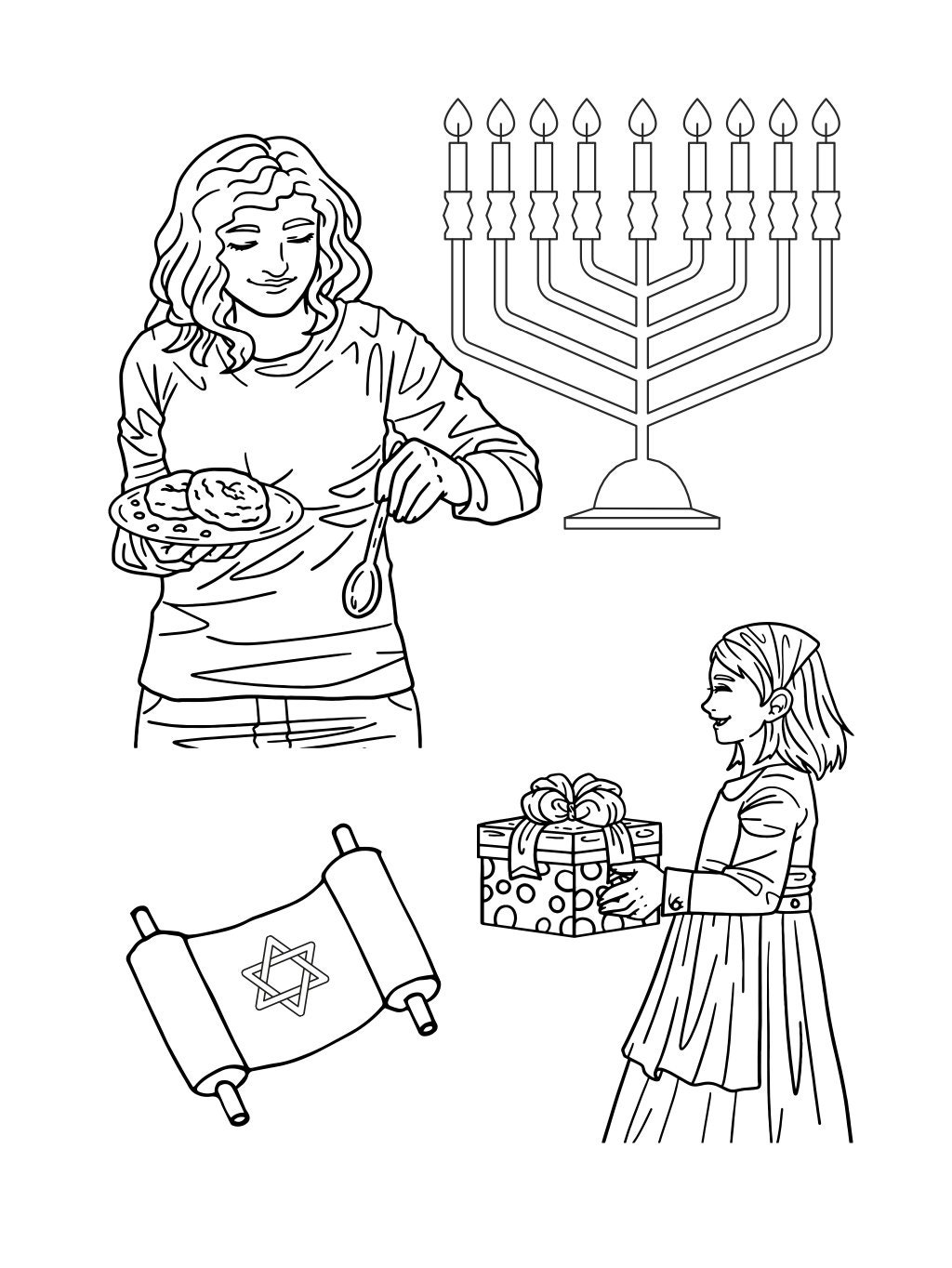 Hanukkah Coloring Pages Instant Download - Etsy