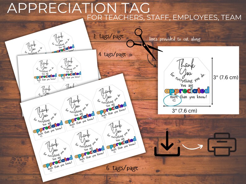 Thank You Gift Tags Printable, Teacher Appreciation, Nurse, Staff ...
