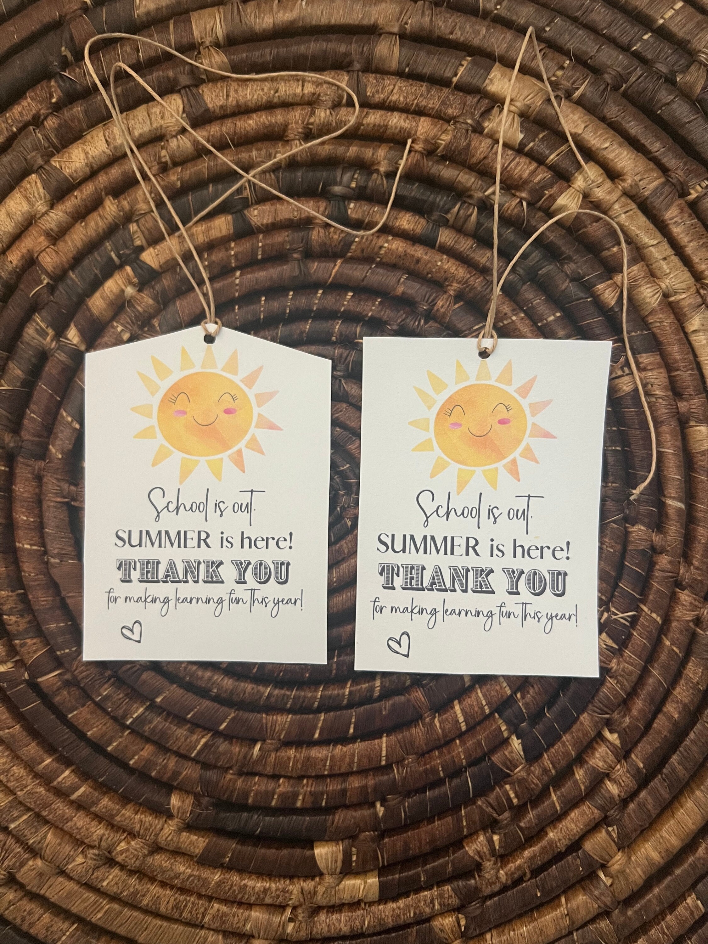 Summer Teacher Appreciation Gift Tag, Sunshine Thank You Tag, Instant ...