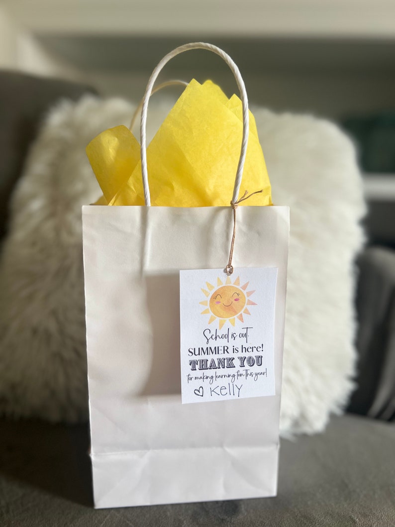 Summer Teacher Appreciation Gift Tag, Sunshine Thank You Tag, Instant ...