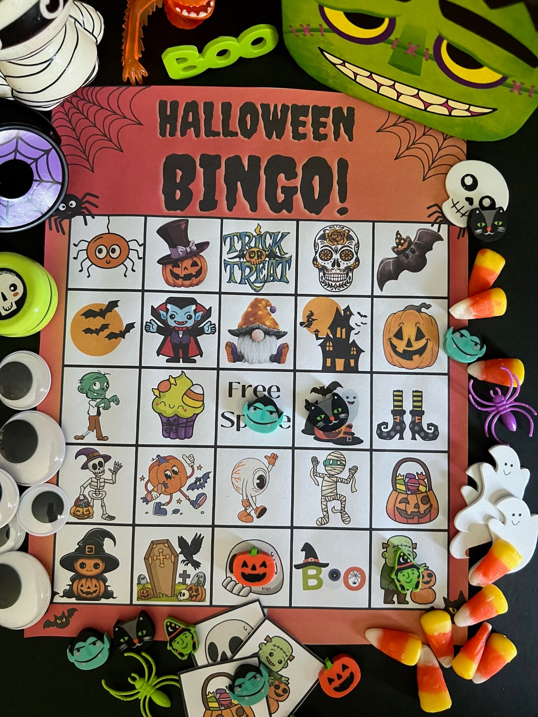 Halloween Bingo for Elementary, Prek and Kindergarten, Slightly Spooky ...