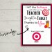 Printable Target Gift Card Holder, Teacher Thank You Card, Teacher ...