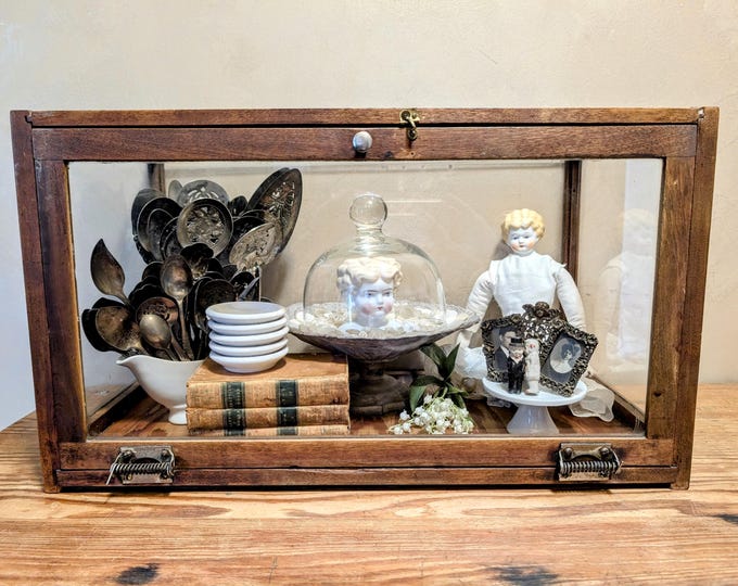 Antique General Store Display Case, Five-sided Glass, All Original - Etsy