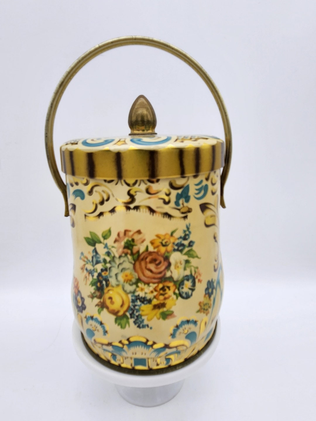 Vintage English Candy Tin I Lid and Reticulating Handle I - Etsy