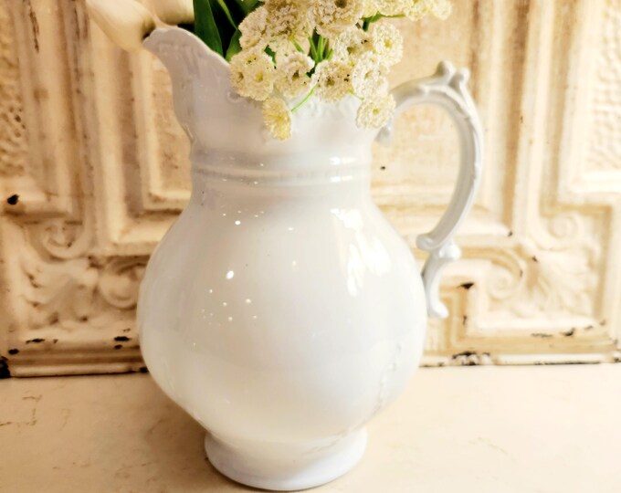 Large Ironstone Pitcher (11.5 Inches Tall) I Antique Alfred Meakin ...