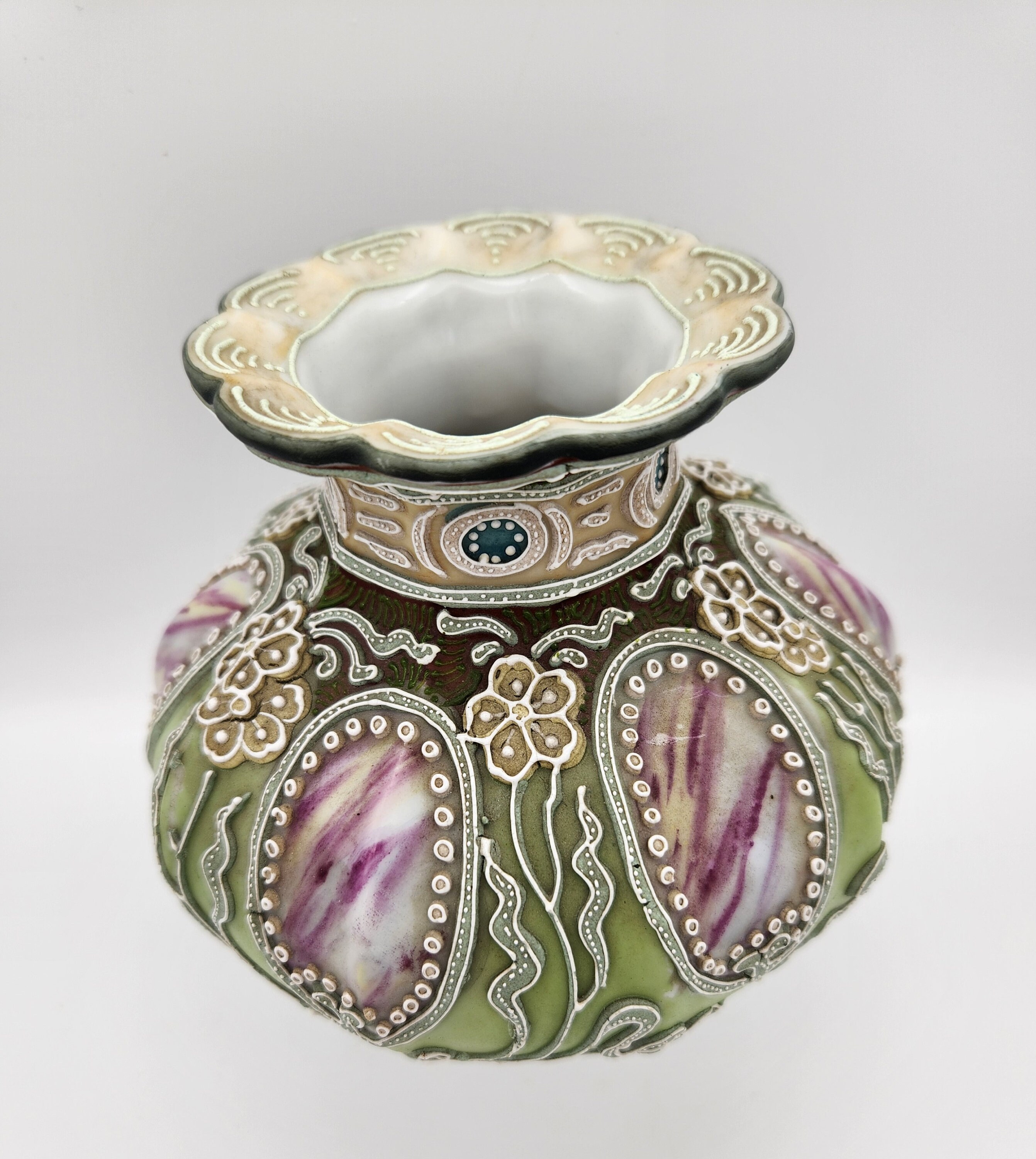 Antique Nippon Moriage Beaded Vase I Hand Painted I Gorgeous - Etsy