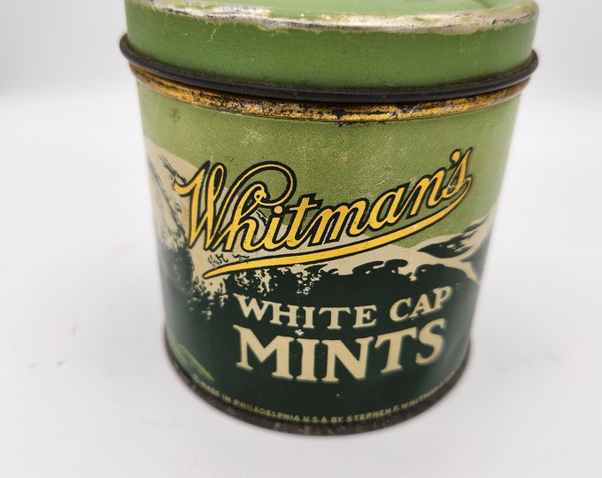 Vintage Candy Tin I Whitman's White Cap Mints Tin I 1/2 Pound I ...