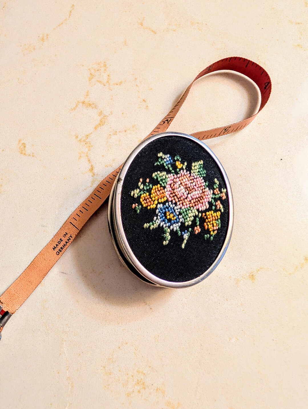 Vintage Petit Point Tape Measure Retractible Oval 36 Inches 1920's - Etsy