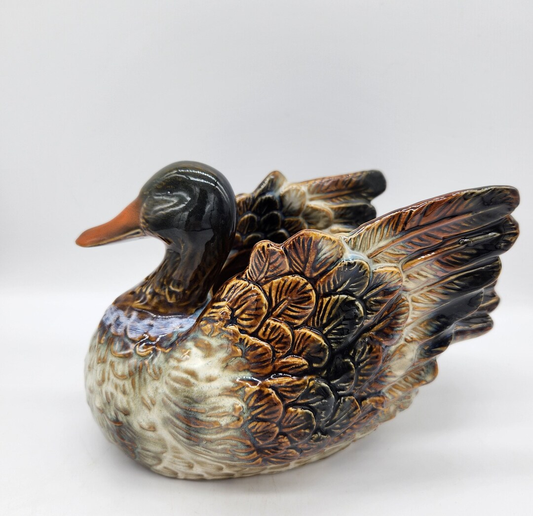 Vintage Mallard Duck Planter Container Father's Day - Etsy