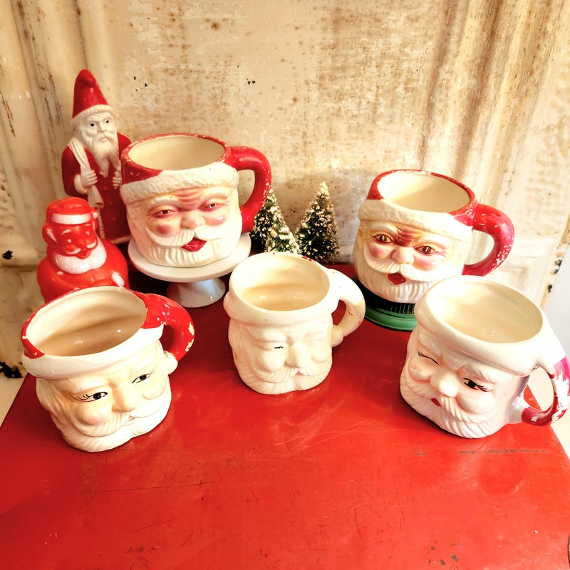 Vintage Santa Mugs - Etsy