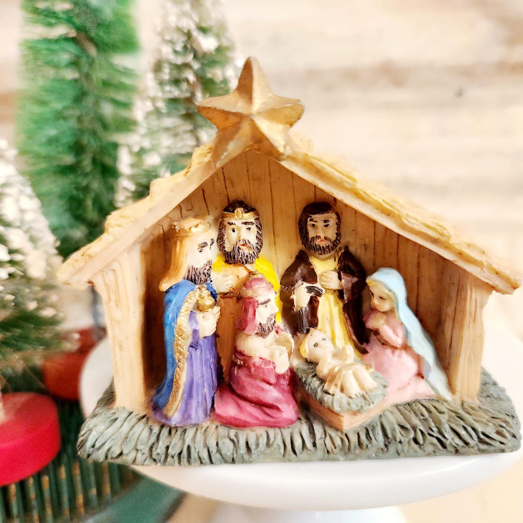 Vintage Nativity I Christmas Nativity I Table Top Nativity I Tiny ...