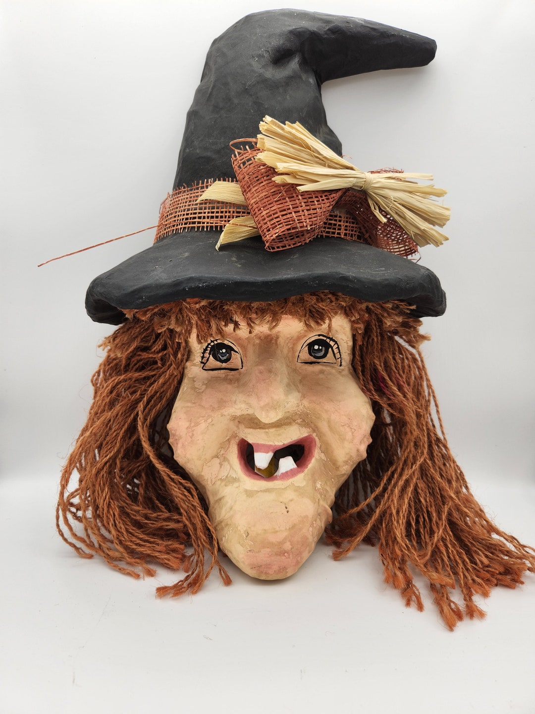 Vintage Paper Mache Halloween Witch, Wall Hanging Witch - Etsy