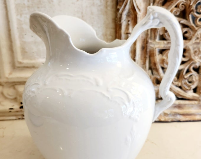Large (12inches Tall) Antique Ironstone Pitcher I KT & K Ironstone I ...