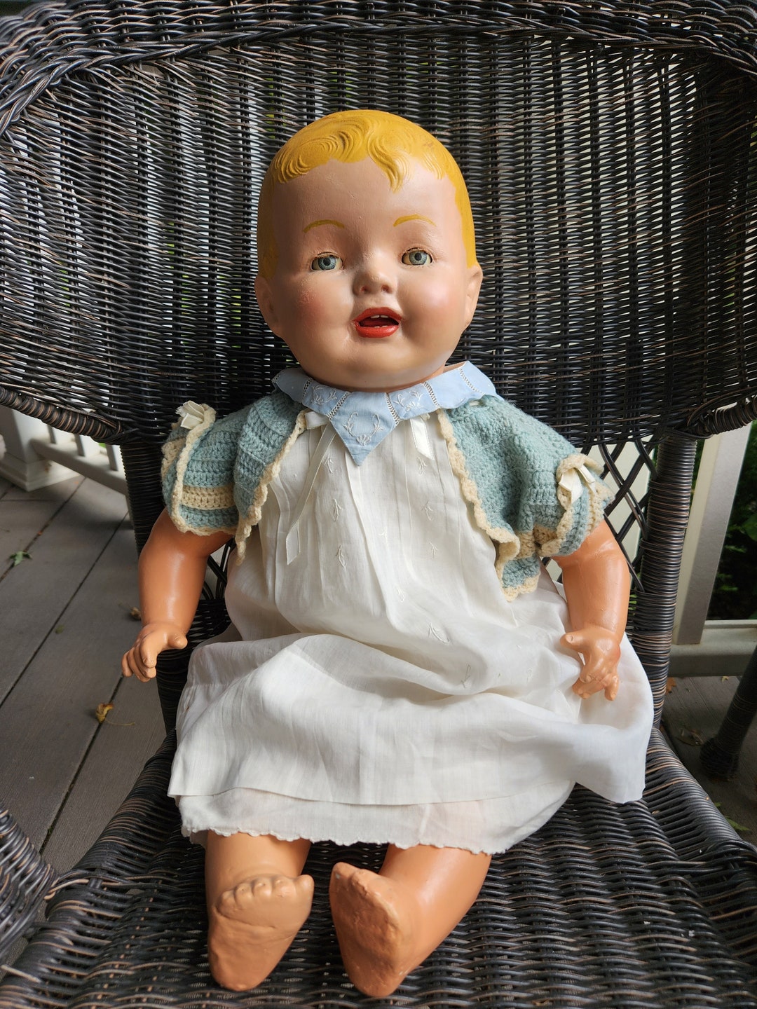 Vintage Composite Doll I Opening and Closing Tin Eyes I Perhaps Horsman ...