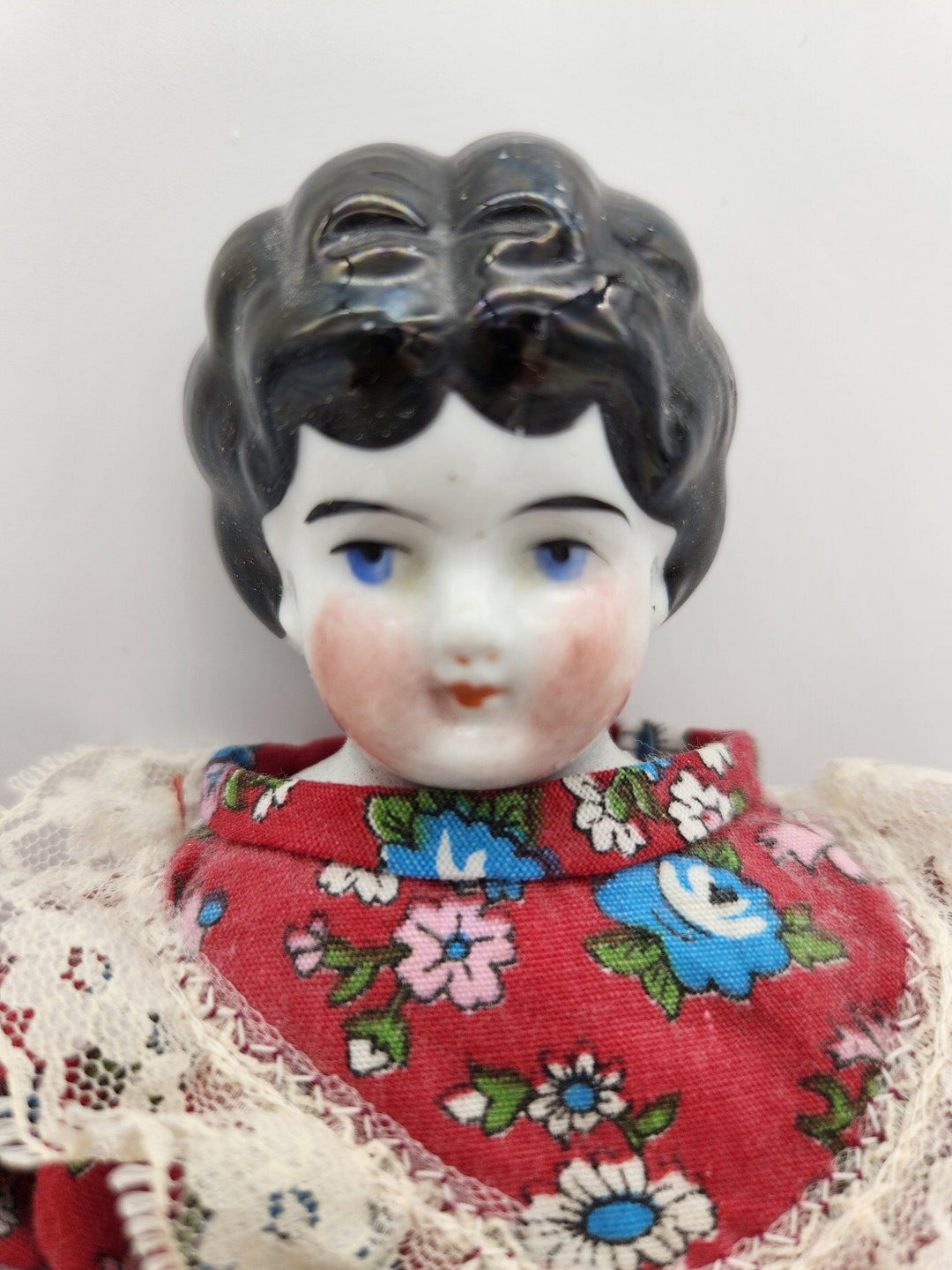 Antique German Doll I Hertwig Porcelain Head I Germany 3 I Cloth Body I ...