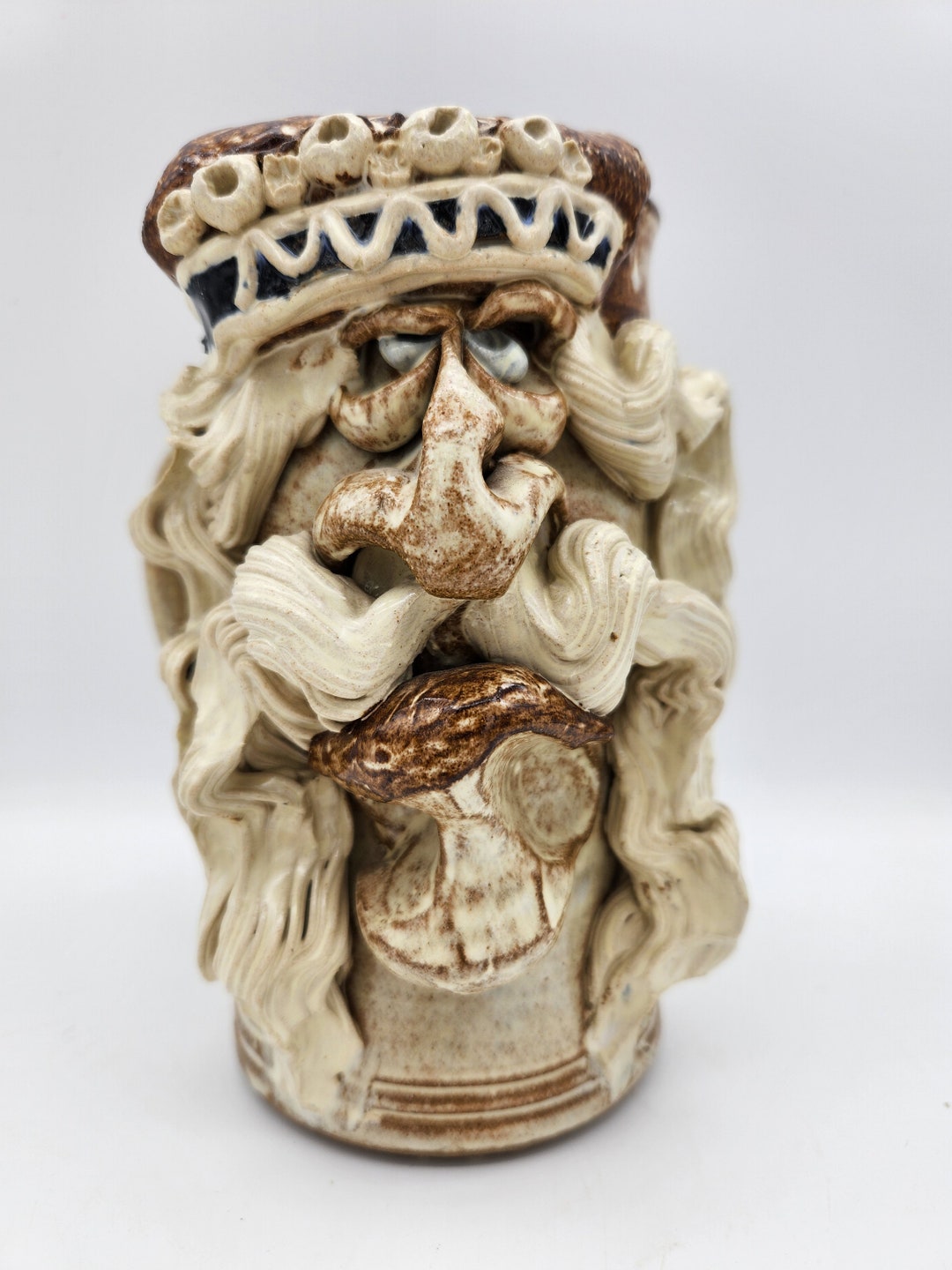 Vintage Artist Made Pottery Mug, Renaissance Style Stein, Large 6.75 ...