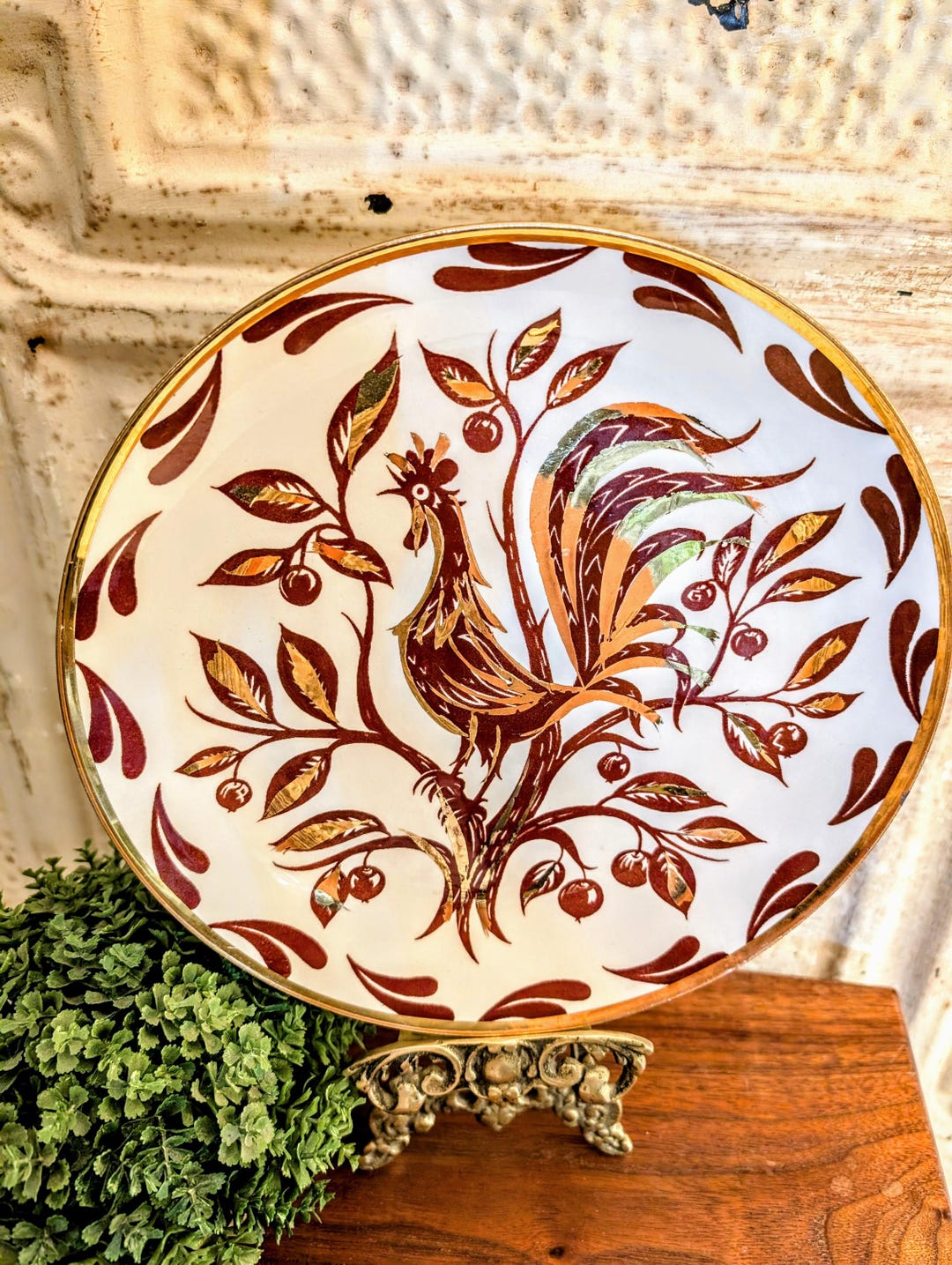 Vintage Rooster Plate I French Provence Kitchen Decor I French ...