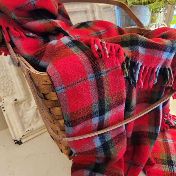 Red Plaid Blanket - Etsy