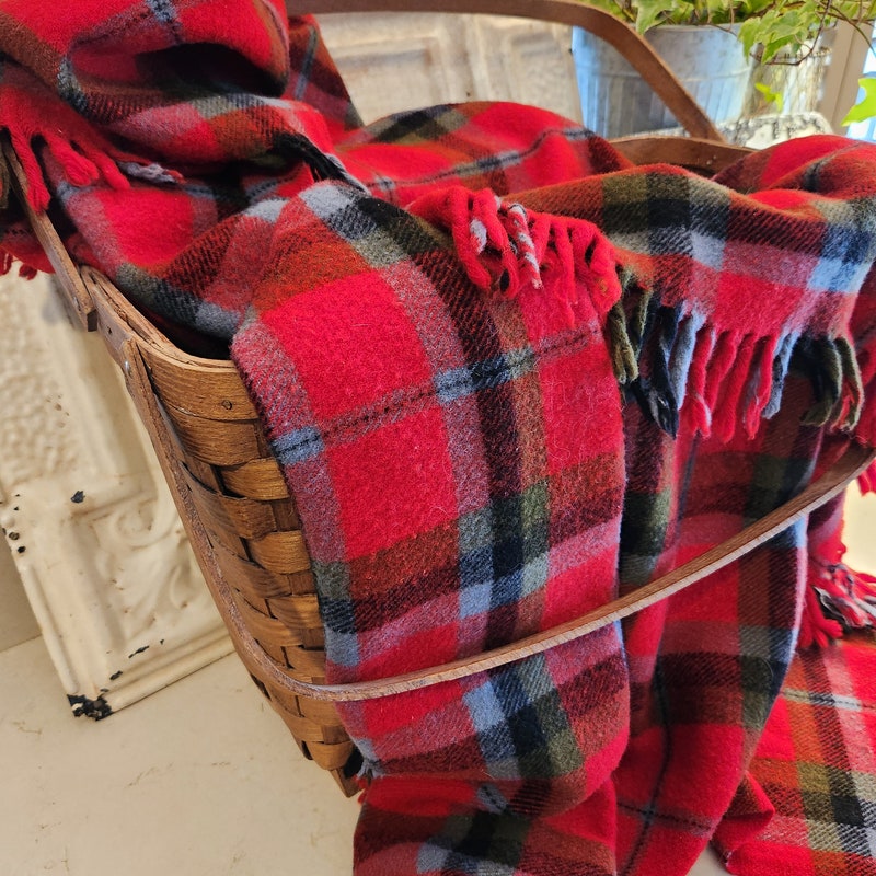 Plaid Wool Throw - Etsy