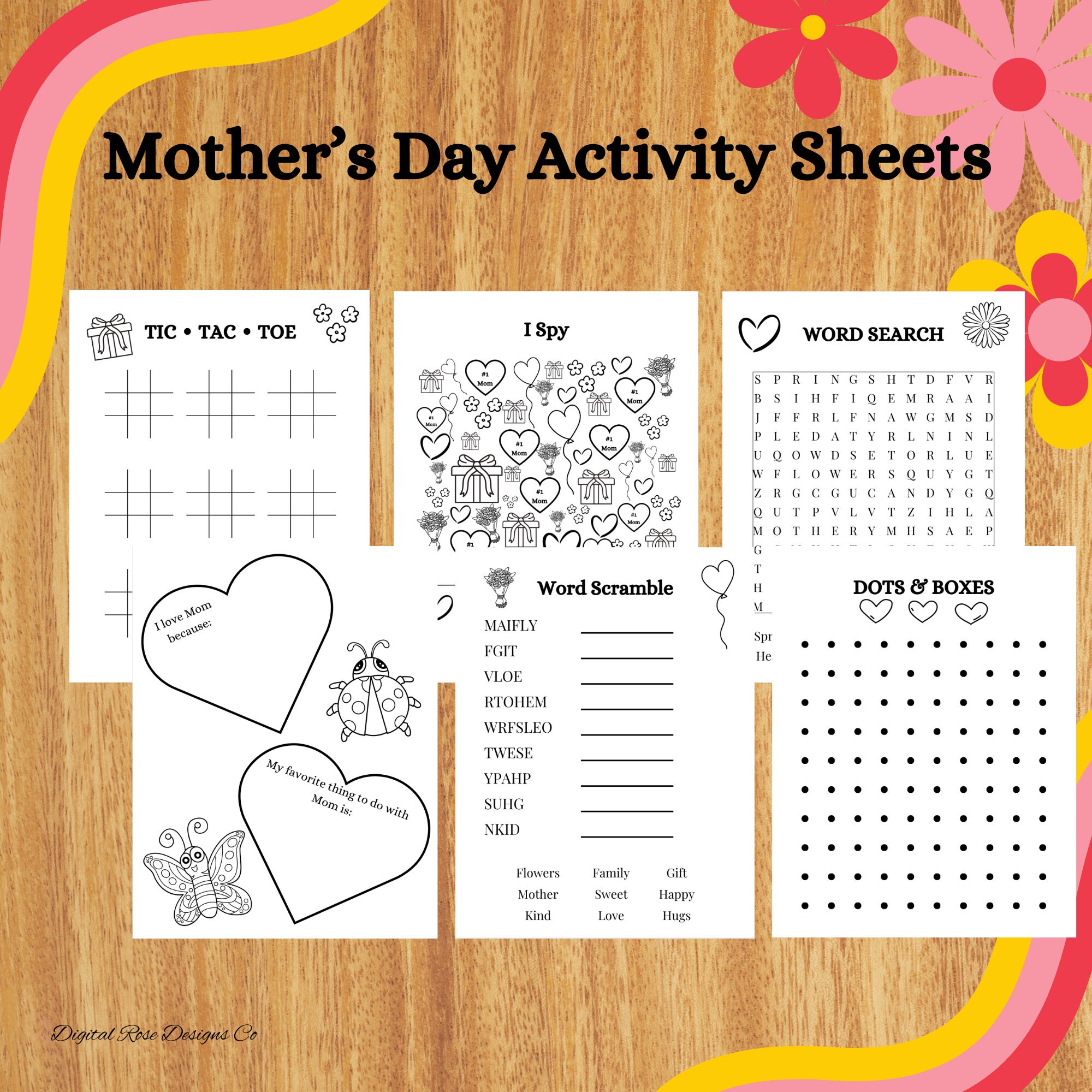 Mother's Day Activity Pack, Mother's Day Printable, Mother's Day Games ...