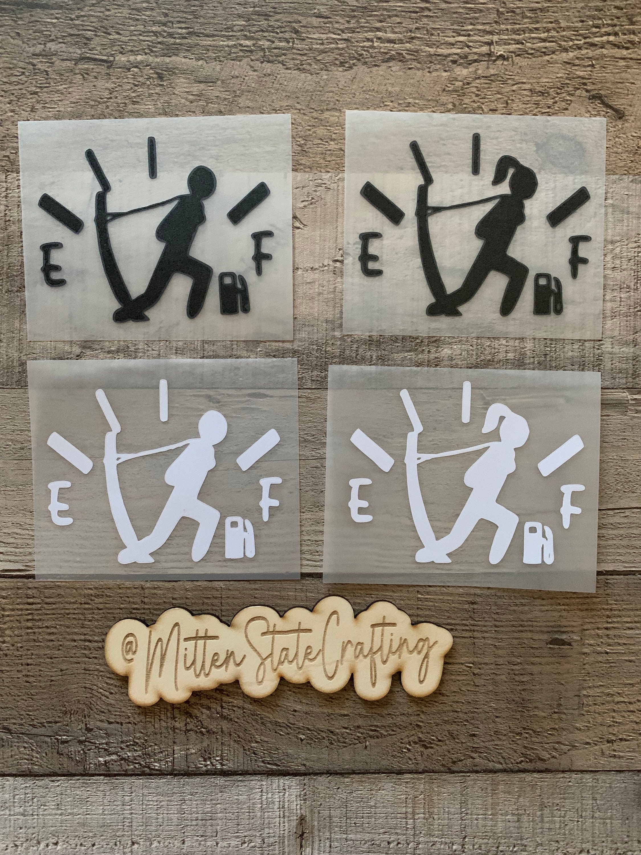 Empty Gas Tank Decal, Pulling Empty Gas Line, Gas Tank Decal, Set of 2 ...