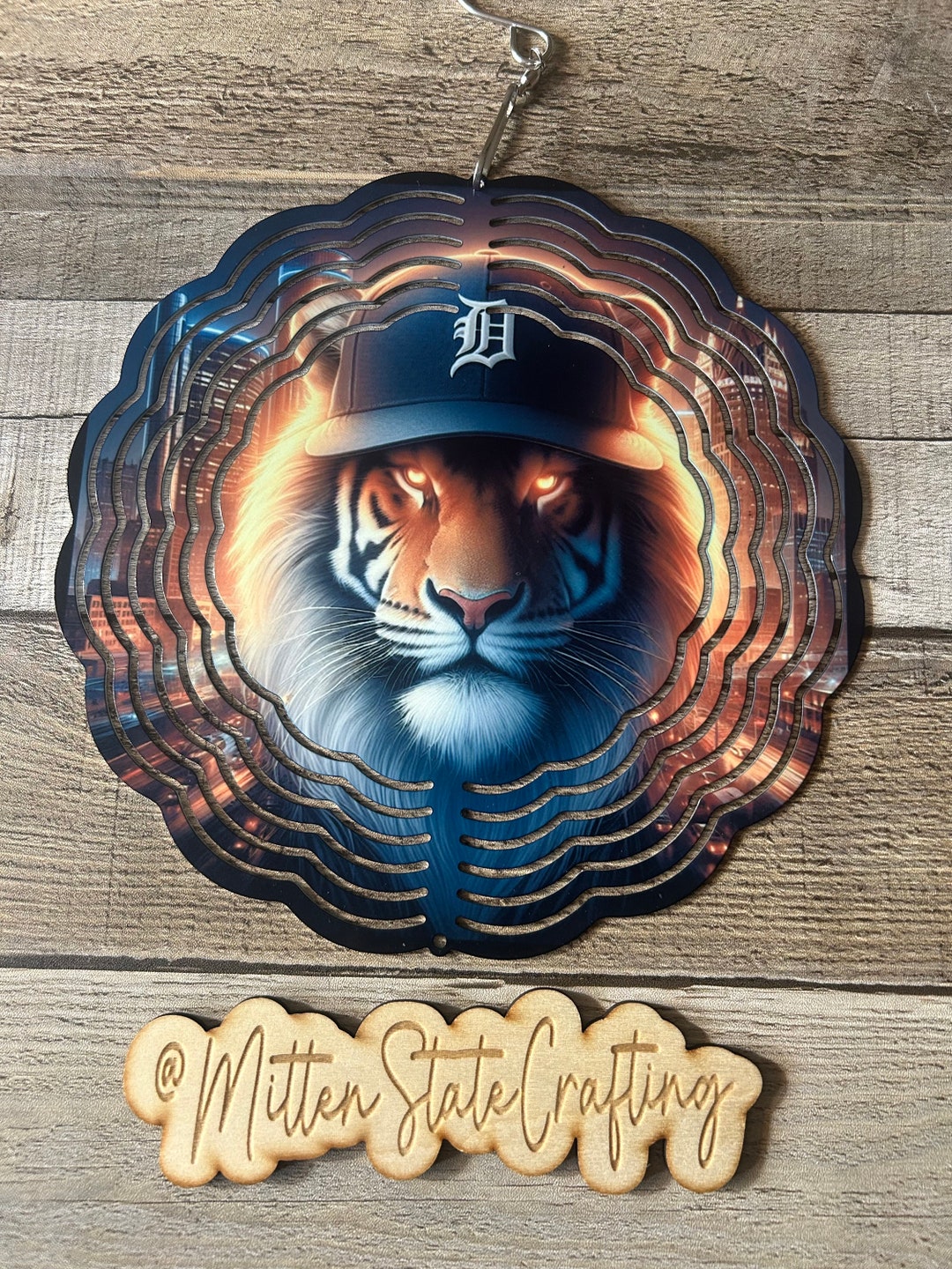 Detroit Tigers Wind Spinner, 8in Baseball Wind Spinner, Tigers Baseball ...