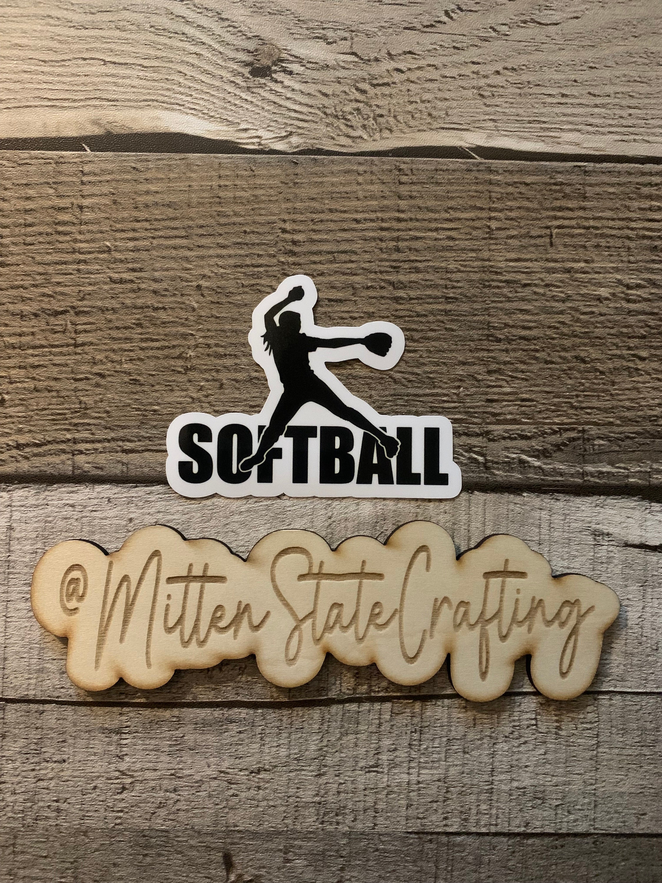 Softball Pitcher Sticker, Softball Player Sticker, Softball Waterproof ...