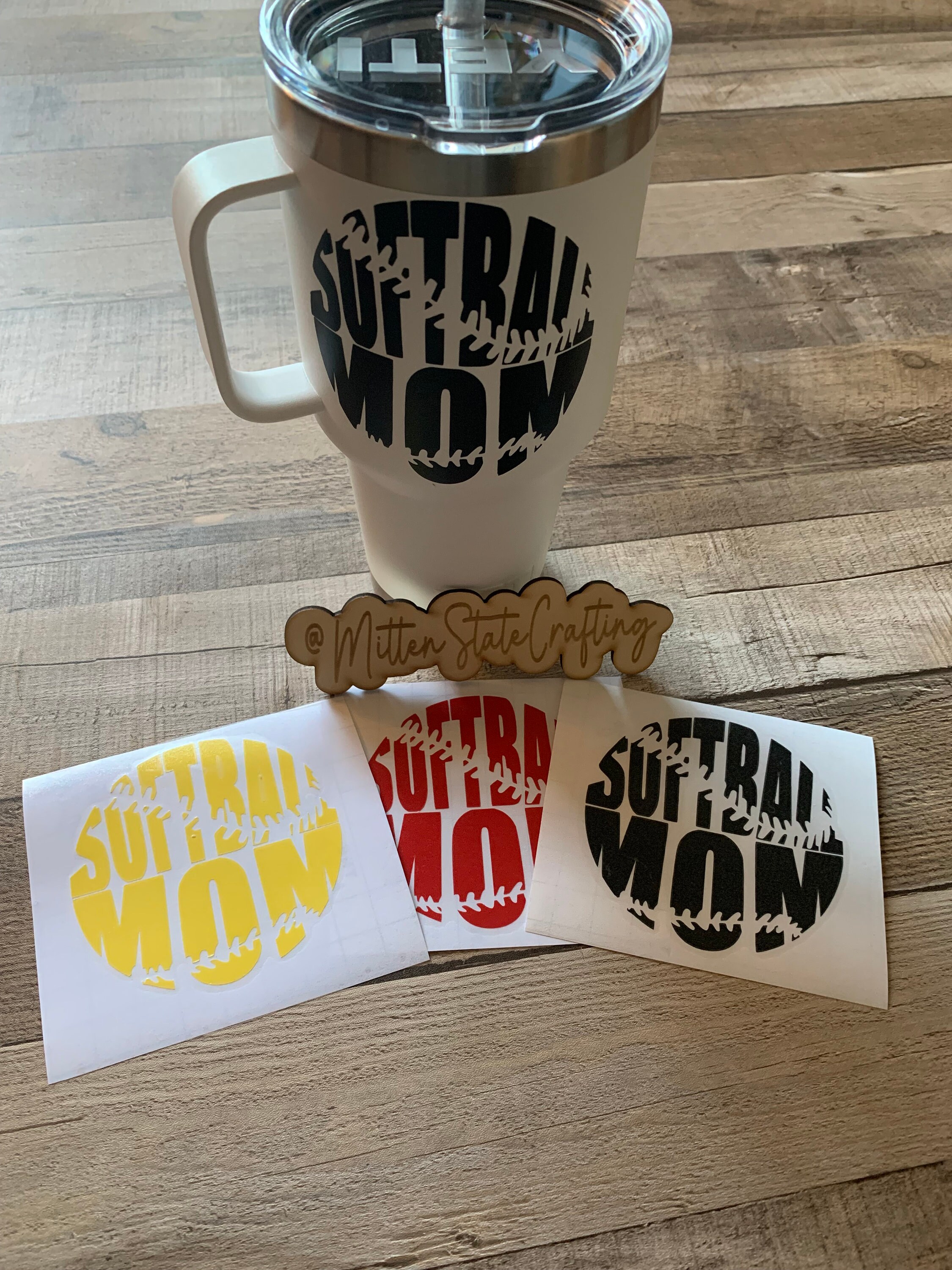 Softball Mom Vinyl Decal Softball Decal Mom Decal Softball - Etsy