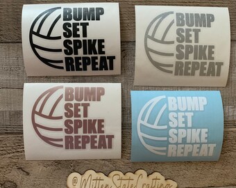 Volleyball Set Spike Dig H936 6 Inch Sticker Decal Volley Ball Net Knee ...