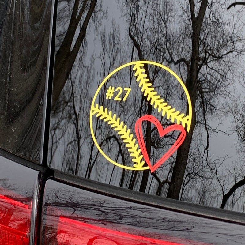 Softball Car Decal - Etsy