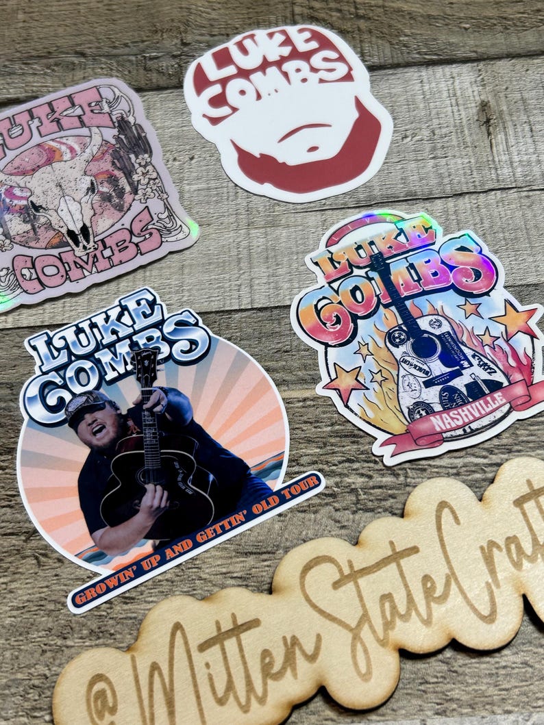 Luke Combs Sticker Set, Luke Combs Stickers, Waterproof Sticker ...
