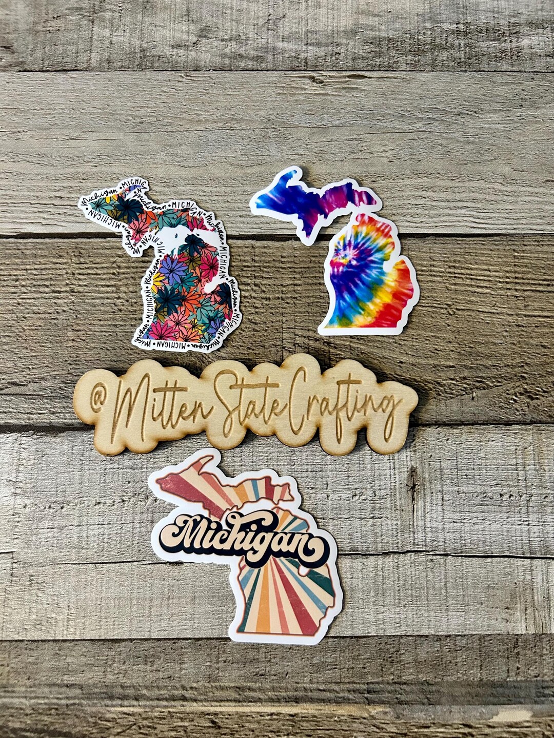Set of 3 State of Michigan Stickers, States Stickers, Michigan Sticker ...
