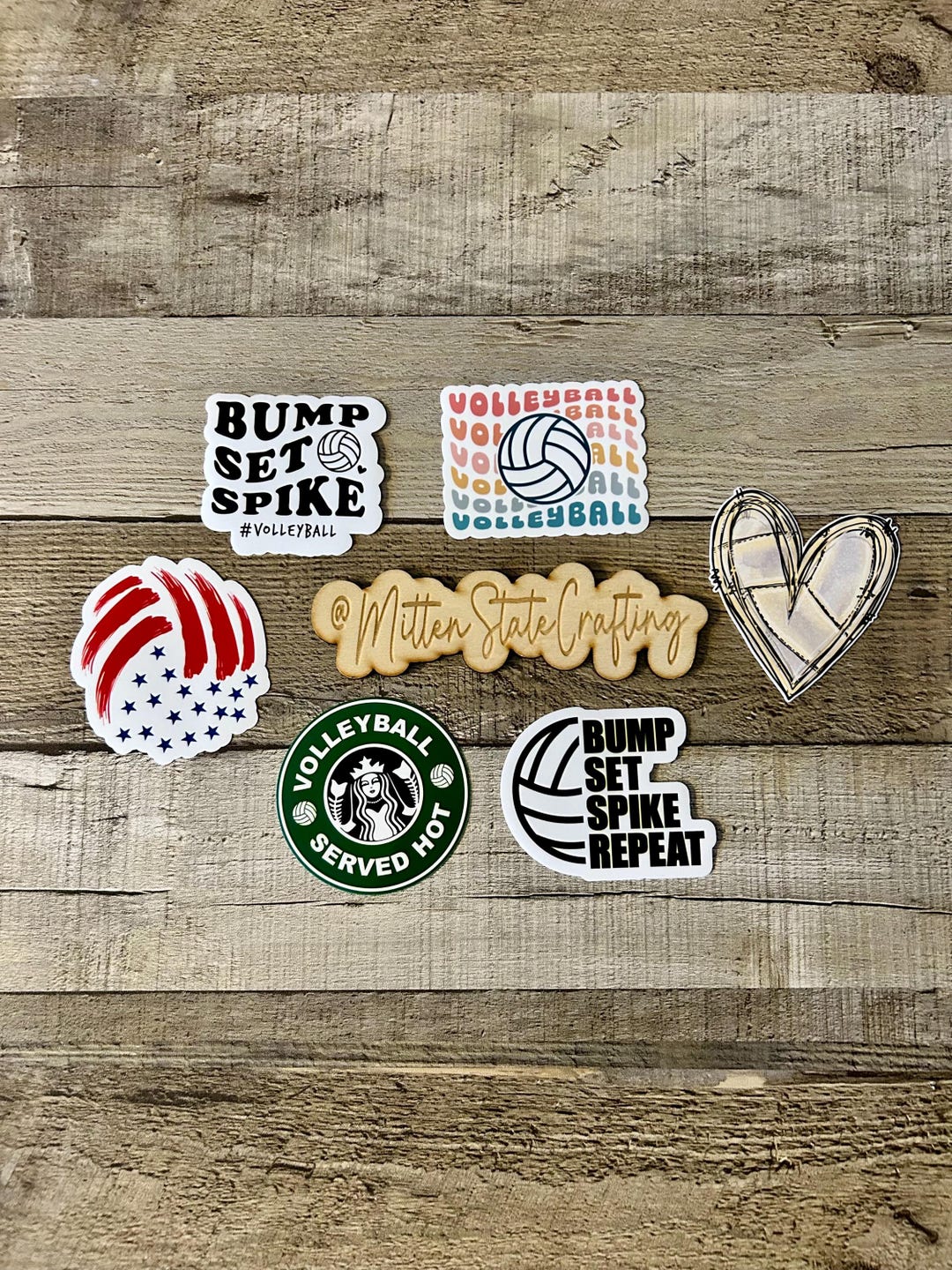 Volleyball Stickers, Set of 6 Volleyball Stickers, Set of Volleyball ...