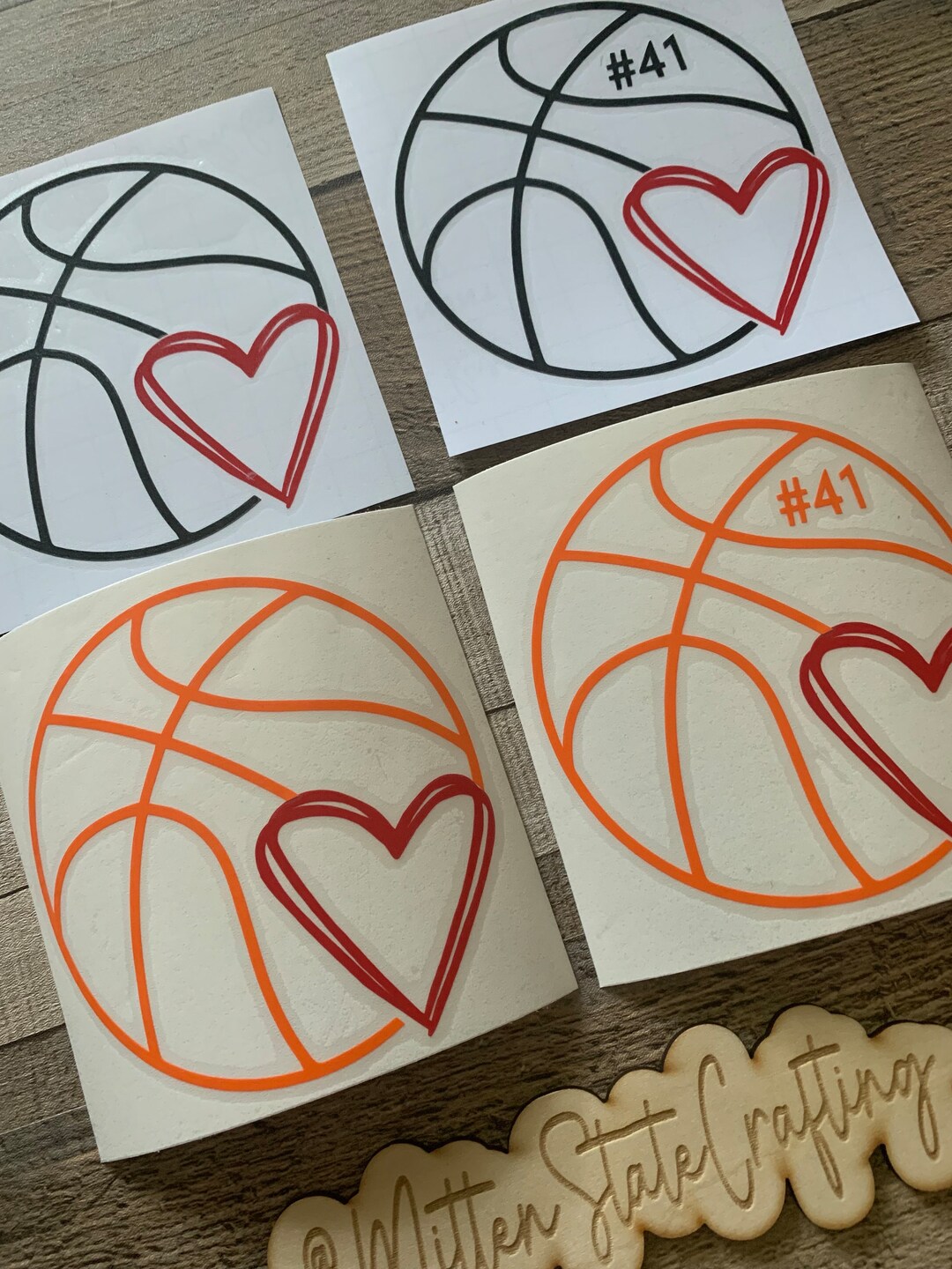 Basketball Decal,personalized Basketball With Heart Decal, Basketball ...