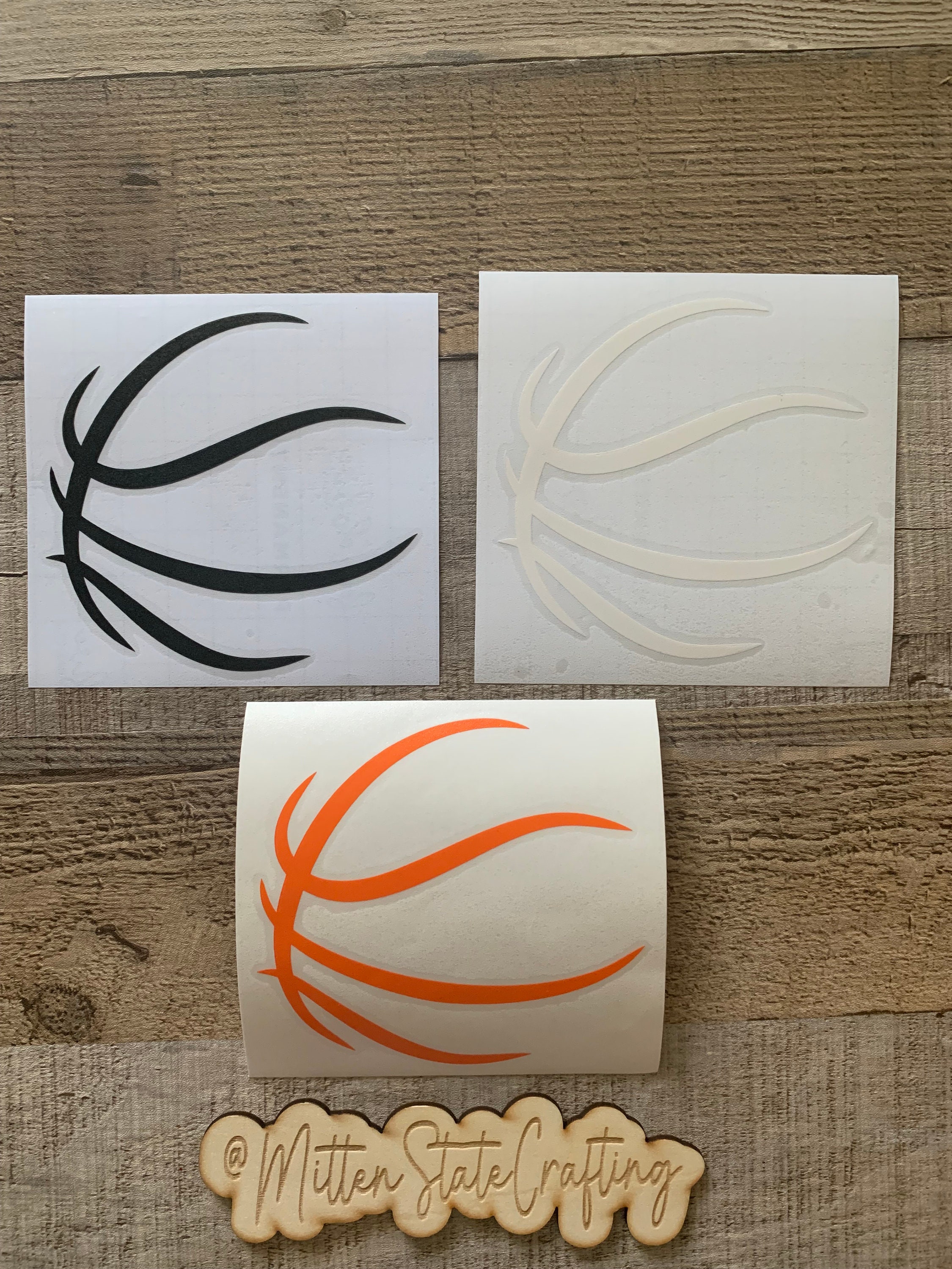 Basketball Outline Decal, Basketball Decal, Basketball Sticker ...