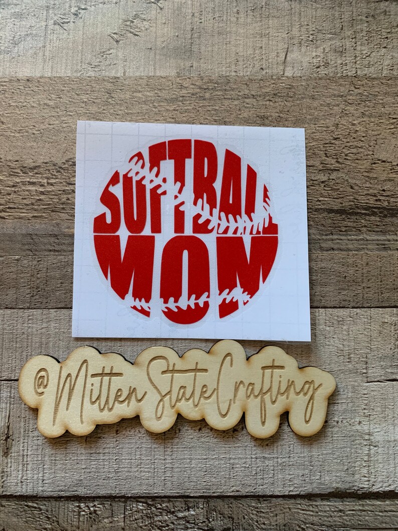Softball Mom Vinyl Decal Softball Decal Mom Decal Softball - Etsy