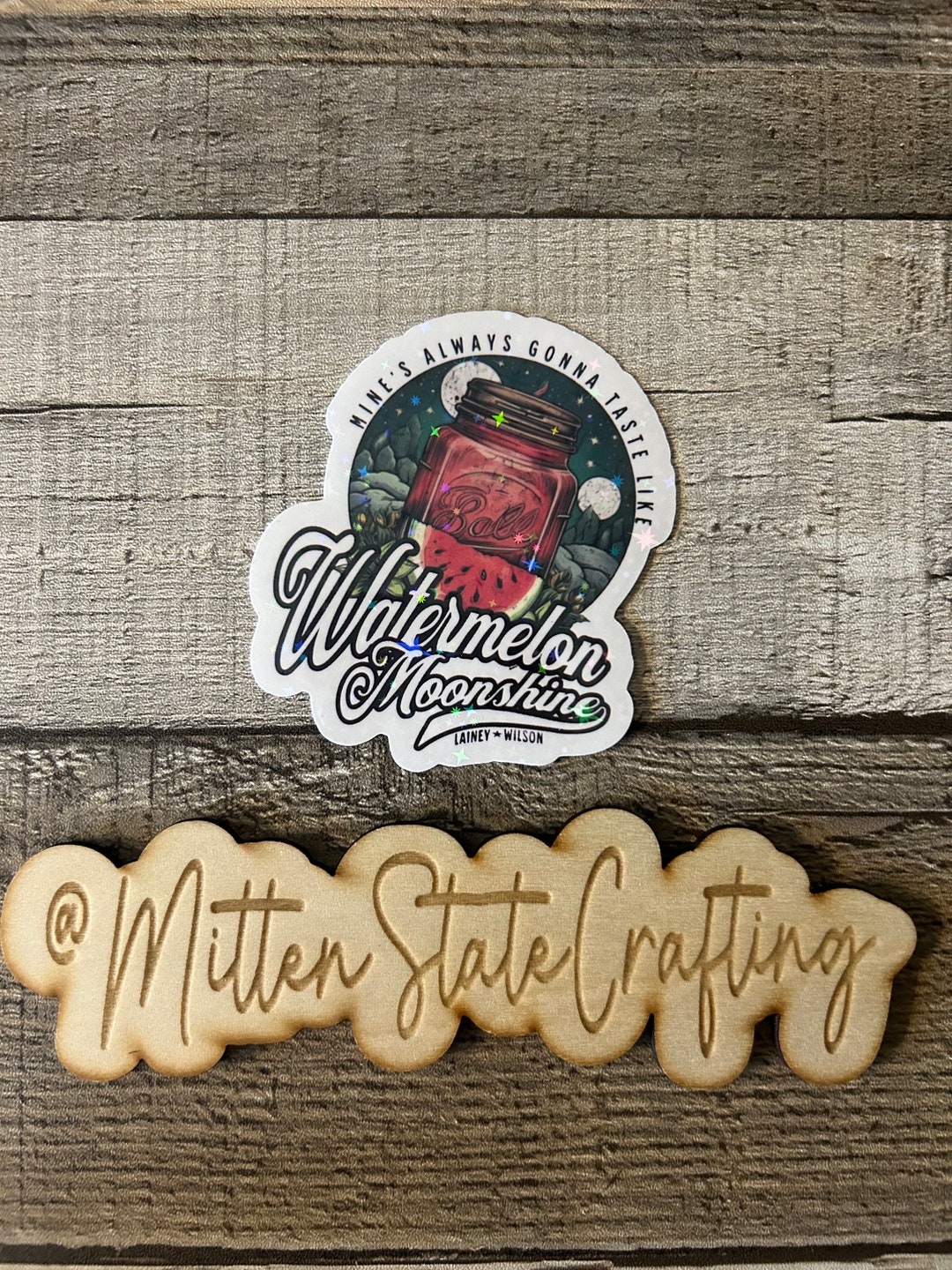 Lainey Wilson Holographic Waterproof Sticker, Watermelon Moonshine ...